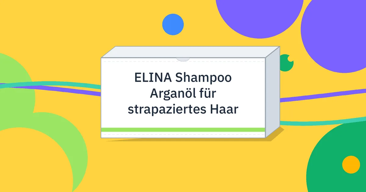 Symbolbild: Packung mit der Aufschrift ELINA Shampoo Arganöl für strapaziertes Haar (PZN 17382721) – Verfügbarkeit und Bezug in Apotheken in Frankfurt am Main