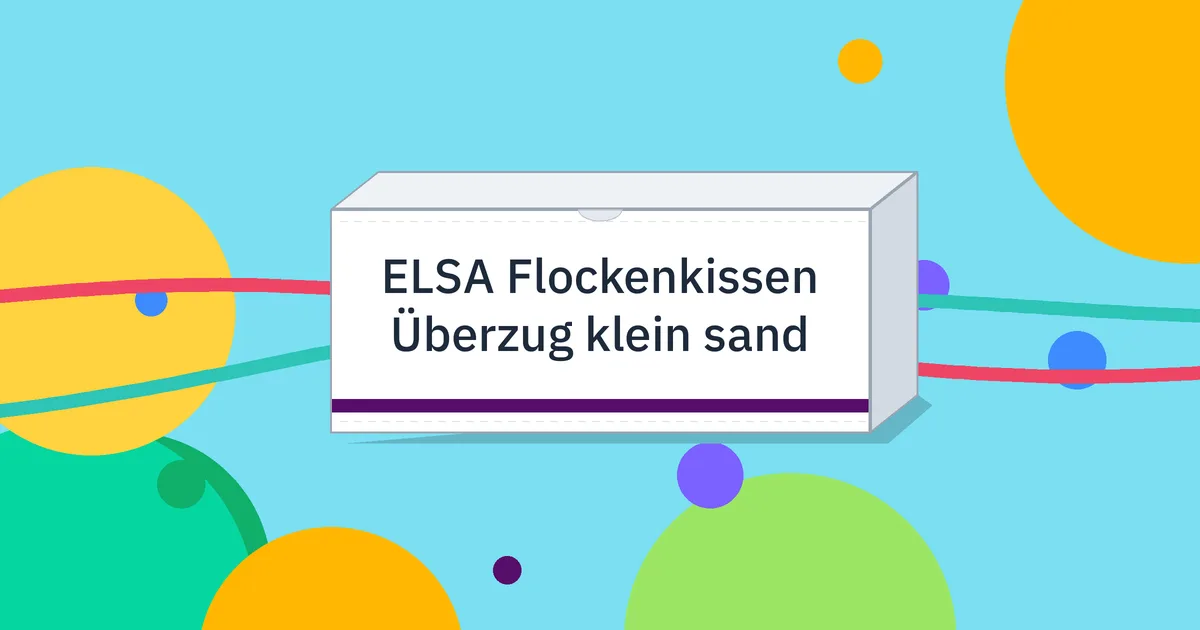 Symbolbild: Packung mit der Aufschrift ELSA Flockenkissen Überzug klein sand (PZN 02327142) – Verfügbarkeit und Bezug in Apotheken in Frankfurt am Main