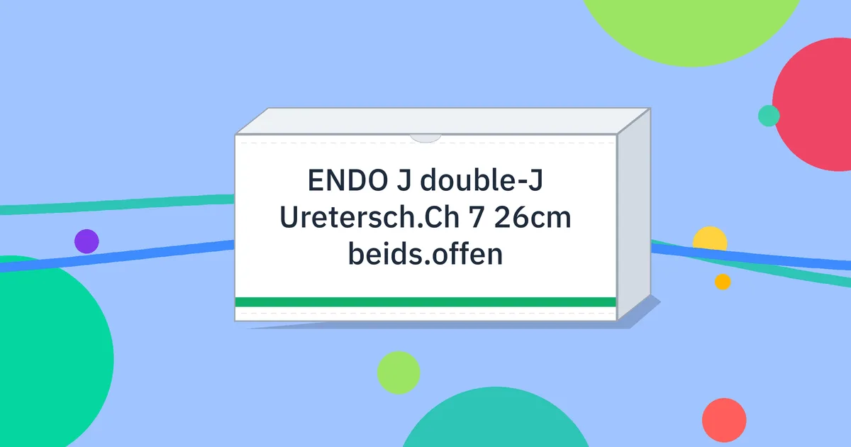 Symbolbild: Packung mit der Aufschrift ENDO J double-J Uretersch.Ch 7 26cm beids.offen (PZN 00439078) – Verfügbarkeit und Bezug in Apotheken in Frankfurt am Main