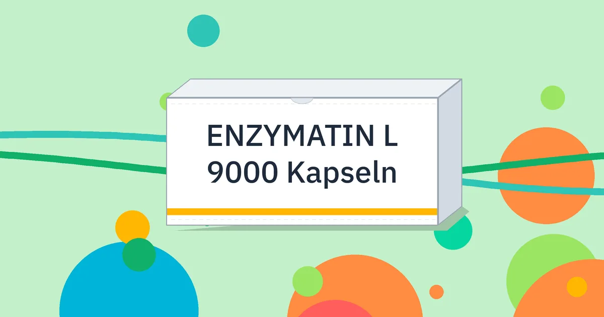 Symbolbild: Packung mit der Aufschrift ENZYMATIN L 9000 Kapseln (PZN 06809725) – Verfügbarkeit und Bezug in Apotheken in Frankfurt am Main