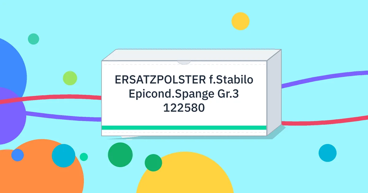 Symbolbild: Packung mit der Aufschrift ERSATZPOLSTER f.Stabilo Epicond.Spange Gr.3 122580 (PZN 11014502) – Verfügbarkeit und Bezug in Apotheken in Frankfurt am Main