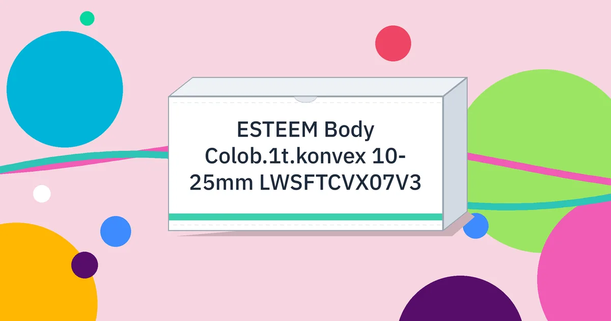 Symbolbild: Packung mit der Aufschrift ESTEEM Body Colob.1t.konvex 10-25mm LWSFTCVX07V3 (PZN 18838198) – Verfügbarkeit und Bezug in Apotheken in Frankfurt am Main