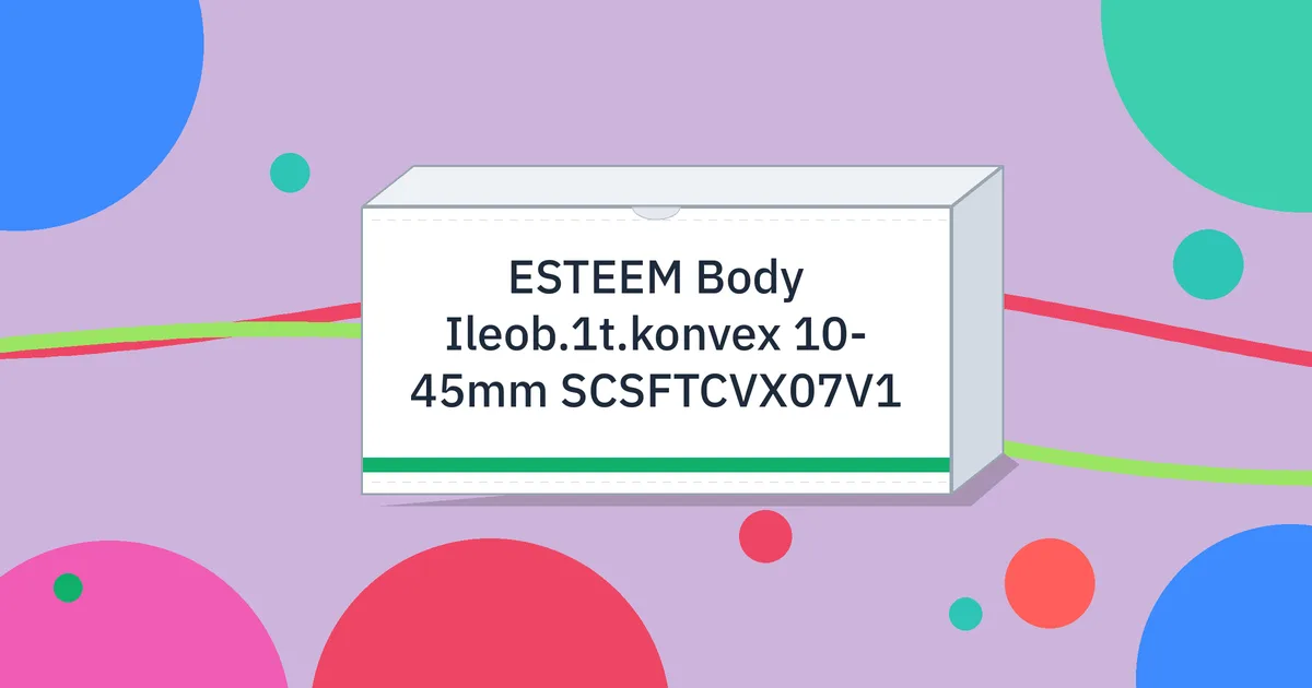 Symbolbild: Packung mit der Aufschrift ESTEEM Body Ileob.1t.konvex 10-45mm SCSFTCVX07V1 (PZN 18837649) – Verfügbarkeit und Bezug in Apotheken in Frankfurt am Main