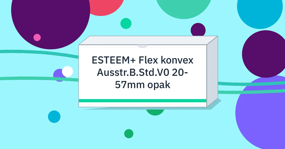 Symbolbild: Packung mit der Aufschrift ESTEEM+ Flex konvex Ausstr.B.Std.V0 20-57mm opak (PZN 13853307) – Verfügbarkeit und Bezug in Apotheken in Frankfurt am Main