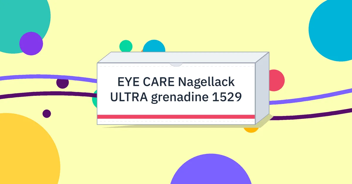 Symbolbild: Packung mit der Aufschrift EYE CARE Nagellack ULTRA grenadine 1529 (PZN 04333804) – Verfügbarkeit und Bezug in Apotheken in Frankfurt am Main