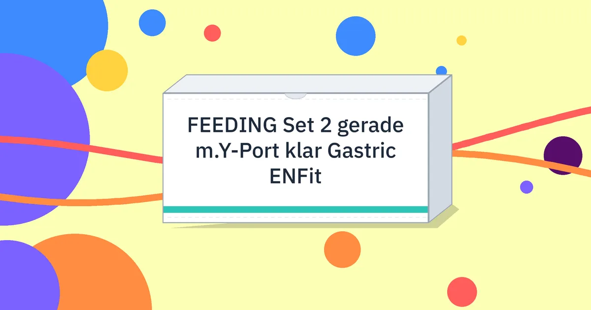 Symbolbild: Packung mit der Aufschrift FEEDING Set 2 gerade m.Y-Port klar Gastric ENFit (PZN 14344370) – Verfügbarkeit und Bezug in Apotheken in Frankfurt am Main
