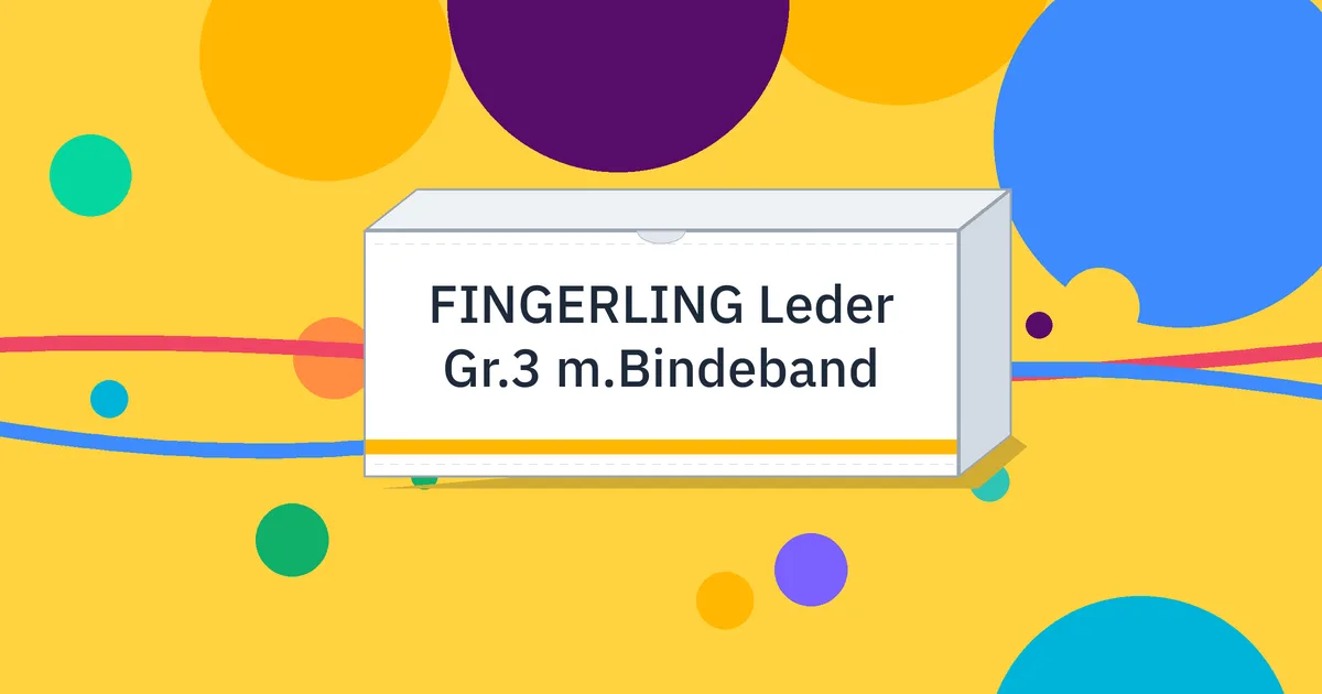 Symbolbild: Packung mit der Aufschrift FINGERLING Leder Gr.3 m.Bindeband (PZN 02689796) – Verfügbarkeit und Bezug in Apotheken in Frankfurt am Main