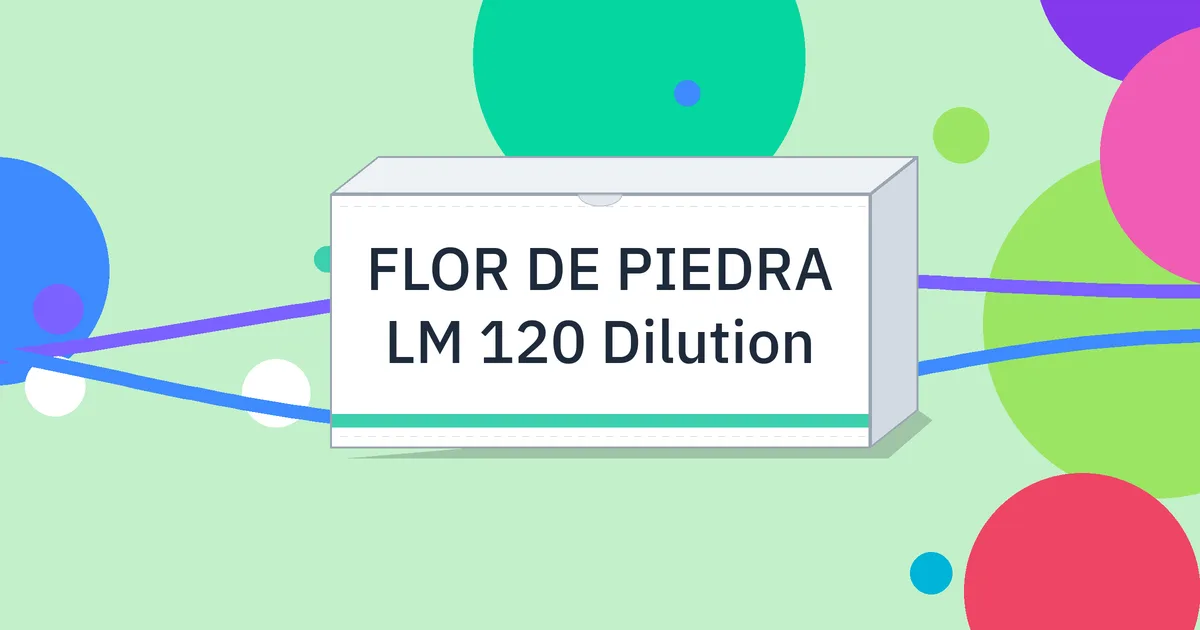 Symbolbild: Packung mit der Aufschrift FLOR DE PIEDRA LM 120 Dilution (PZN 13489592) – Verfügbarkeit und Bezug in Apotheken in Frankfurt am Main
