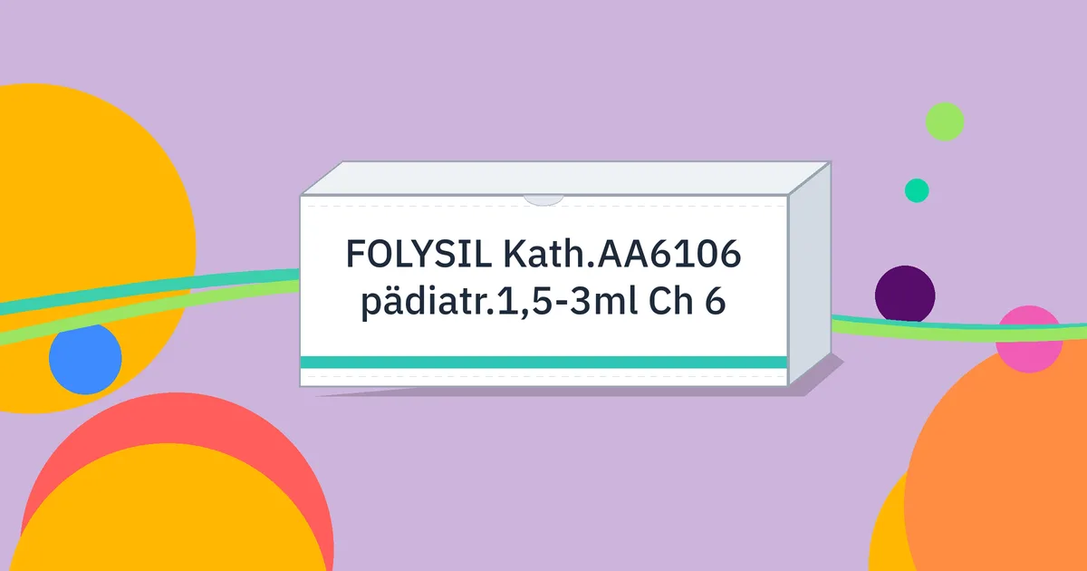 Symbolbild: Packung mit der Aufschrift FOLYSIL Kath.AA6106 pädiatr.1,5-3ml Ch 6 (PZN 00151584) – Verfügbarkeit und Bezug in Apotheken in Frankfurt am Main