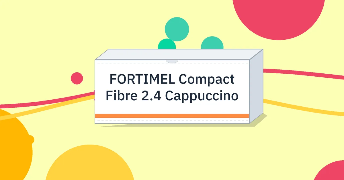Symbolbild: Packung mit der Aufschrift FORTIMEL Compact Fibre 2.4 Cappuccino (PZN 19531734) – Verfügbarkeit und Bezug in Apotheken in Frankfurt am Main