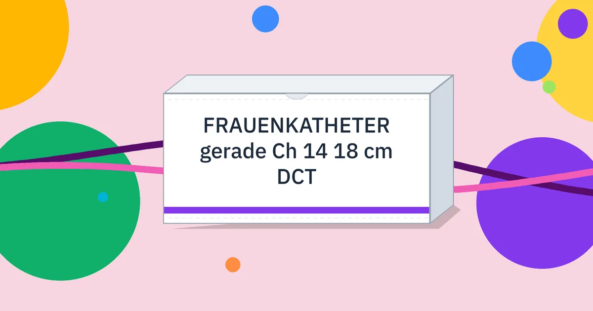 Symbolbild: Packung mit der Aufschrift FRAUENKATHETER gerade Ch 14 18 cm DCT (PZN 02917292) – Verfügbarkeit und Bezug in Apotheken in Frankfurt am Main