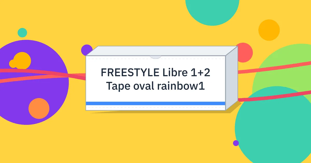 Symbolbild: Packung mit der Aufschrift FREESTYLE Libre 1+2 Tape oval rainbow1 (PZN 18177779) – Verfügbarkeit und Bezug in Apotheken in Frankfurt am Main