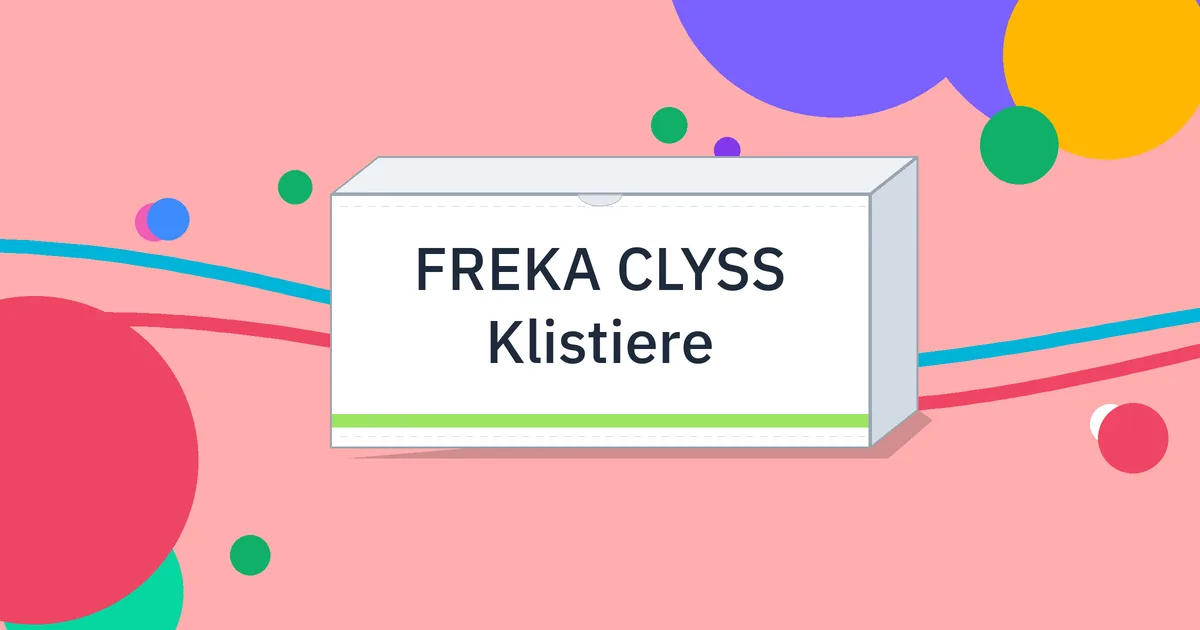 Symbolbild: Packung mit der Aufschrift FREKA CLYSS Klistiere (PZN 06987361) – Verfügbarkeit und Bezug in Apotheken in Frankfurt am Main