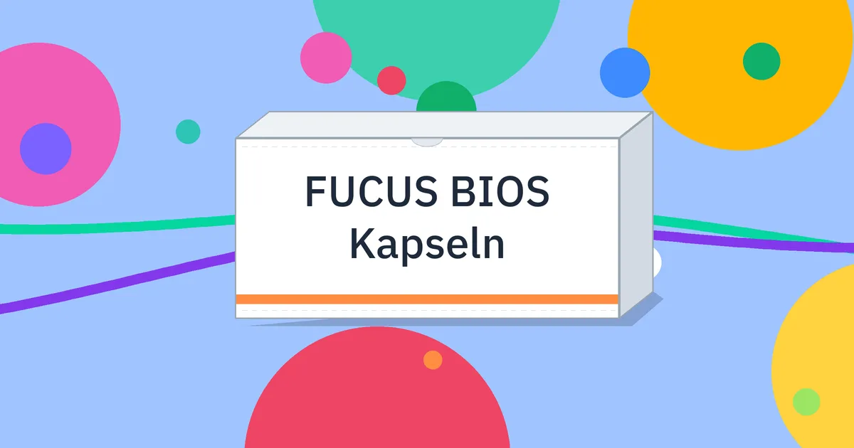Symbolbild: Packung mit der Aufschrift FUCUS BIOS Kapseln (PZN 00966843) – Verfügbarkeit und Bezug in Apotheken in Frankfurt am Main