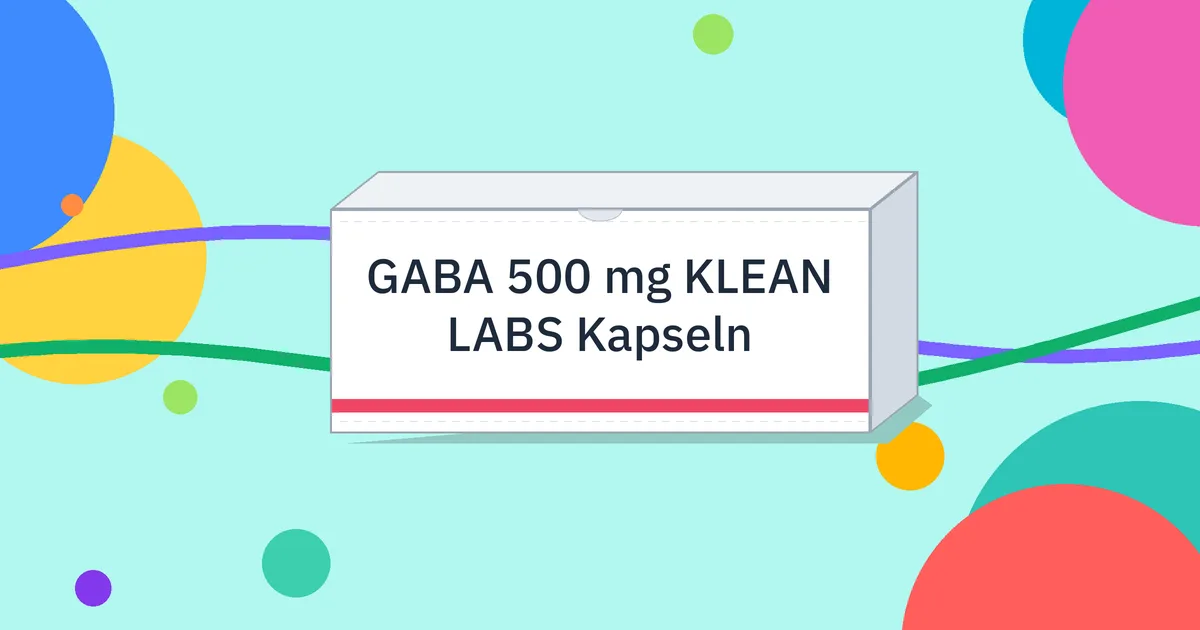 Symbolbild: Packung mit der Aufschrift GABA 500 mg KLEAN LABS Kapseln (PZN 14288803) – Verfügbarkeit und Bezug in Apotheken in Frankfurt am Main