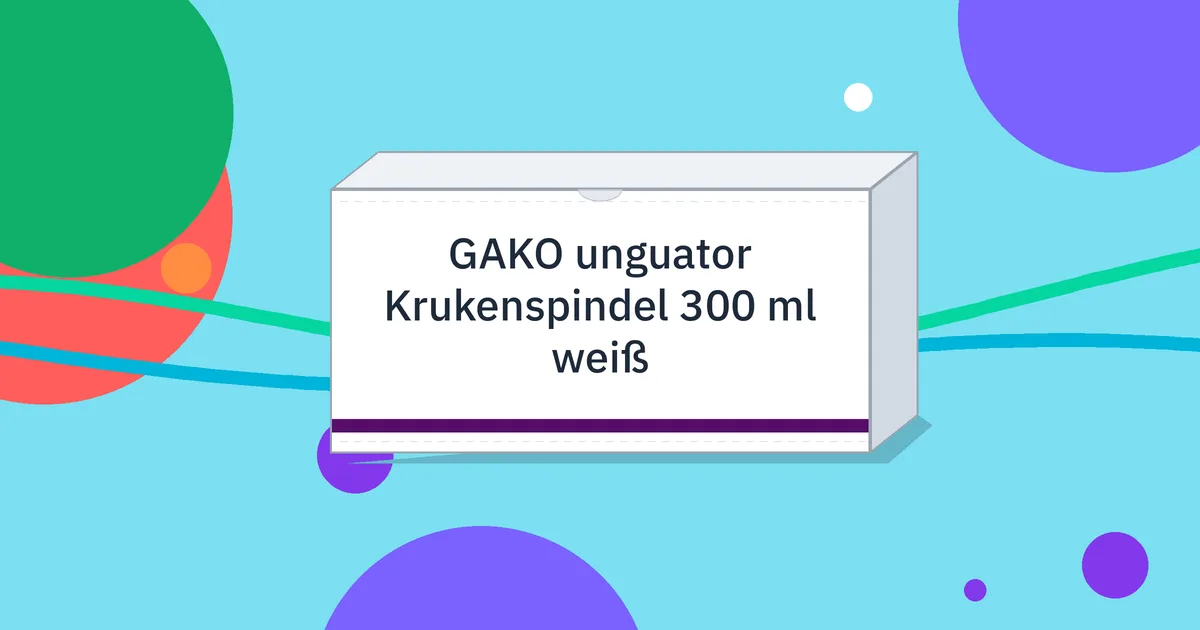 Symbolbild: Packung mit der Aufschrift GAKO unguator Krukenspindel 300 ml weiß (PZN 11603629) – Verfügbarkeit und Bezug in Apotheken in Frankfurt am Main