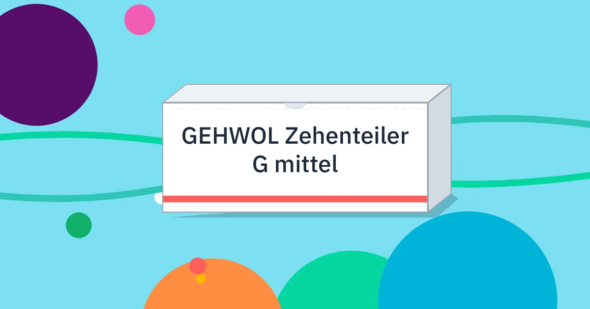Symbolbild: Packung mit der Aufschrift GEHWOL Zehenteiler G mittel (PZN 00792952) – Verfügbarkeit und Bezug in Apotheken in Frankfurt am Main