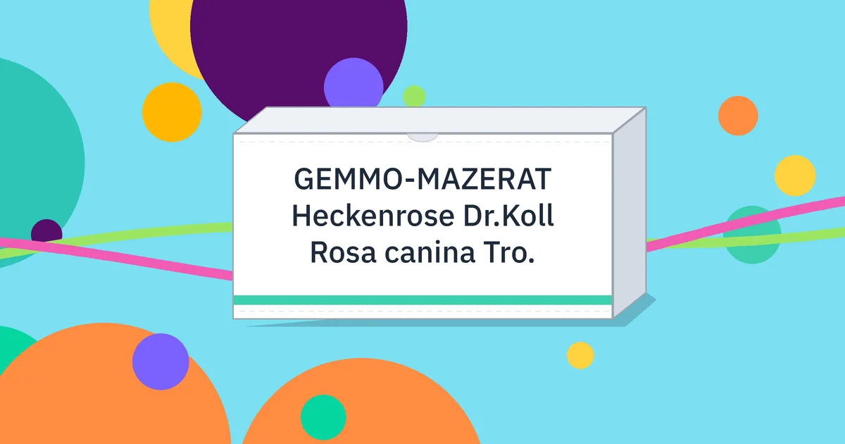 Symbolbild: Packung mit der Aufschrift GEMMO-MAZERAT Heckenrose Dr.Koll Rosa canina Tro. (PZN 20059969) – Verfügbarkeit und Bezug in Apotheken in Frankfurt am Main