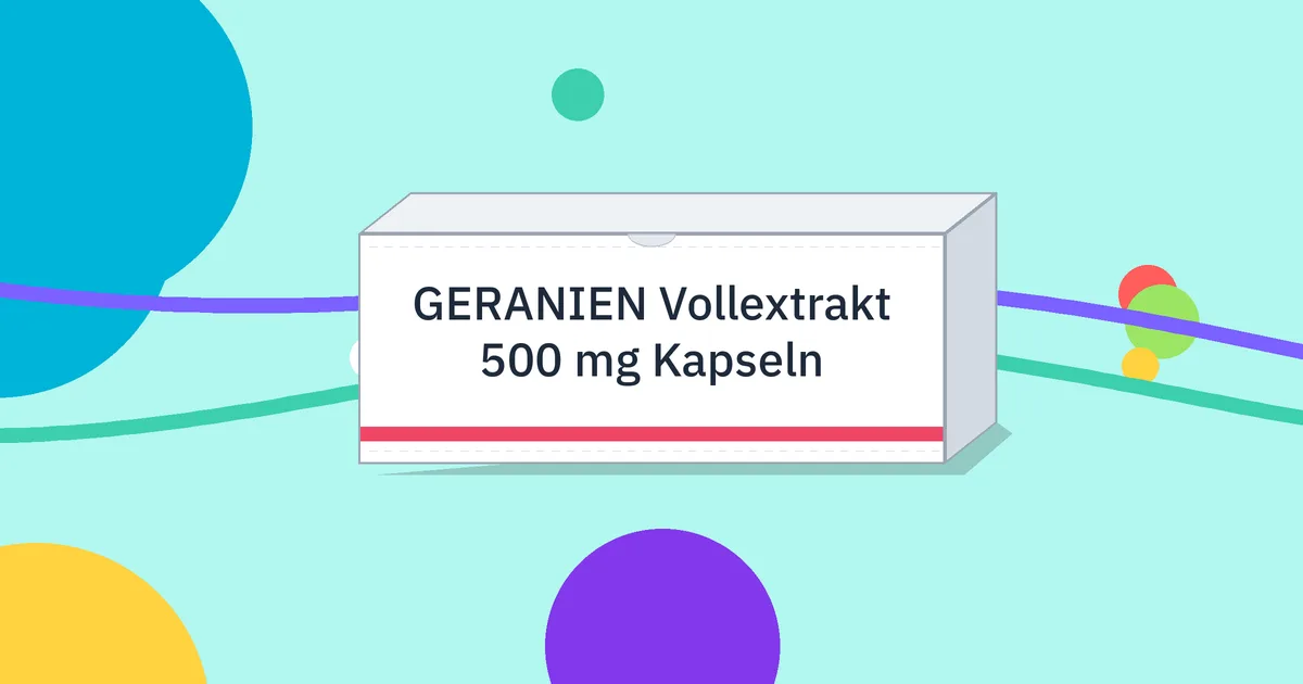 Symbolbild: Packung mit der Aufschrift GERANIEN Vollextrakt 500 mg Kapseln (PZN 10993031) – Verfügbarkeit und Bezug in Apotheken in Frankfurt am Main