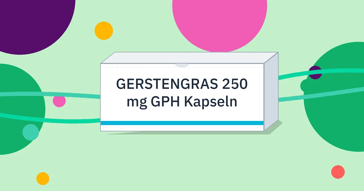 Symbolbild: Packung mit der Aufschrift GERSTENGRAS 250 mg GPH Kapseln (PZN 06106538) – Verfügbarkeit und Bezug in Apotheken in Frankfurt am Main
