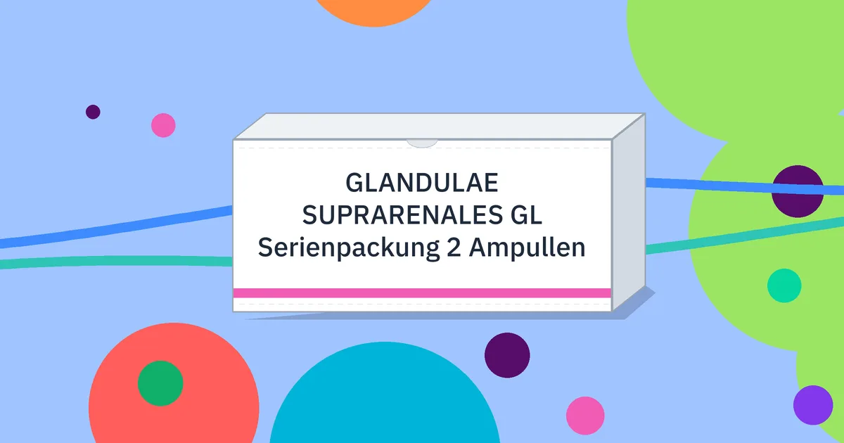 Symbolbild: Packung mit der Aufschrift GLANDULAE SUPRARENALES GL Serienpackung 2 Ampullen (PZN 00846441) – Verfügbarkeit und Bezug in Apotheken in Frankfurt am Main
