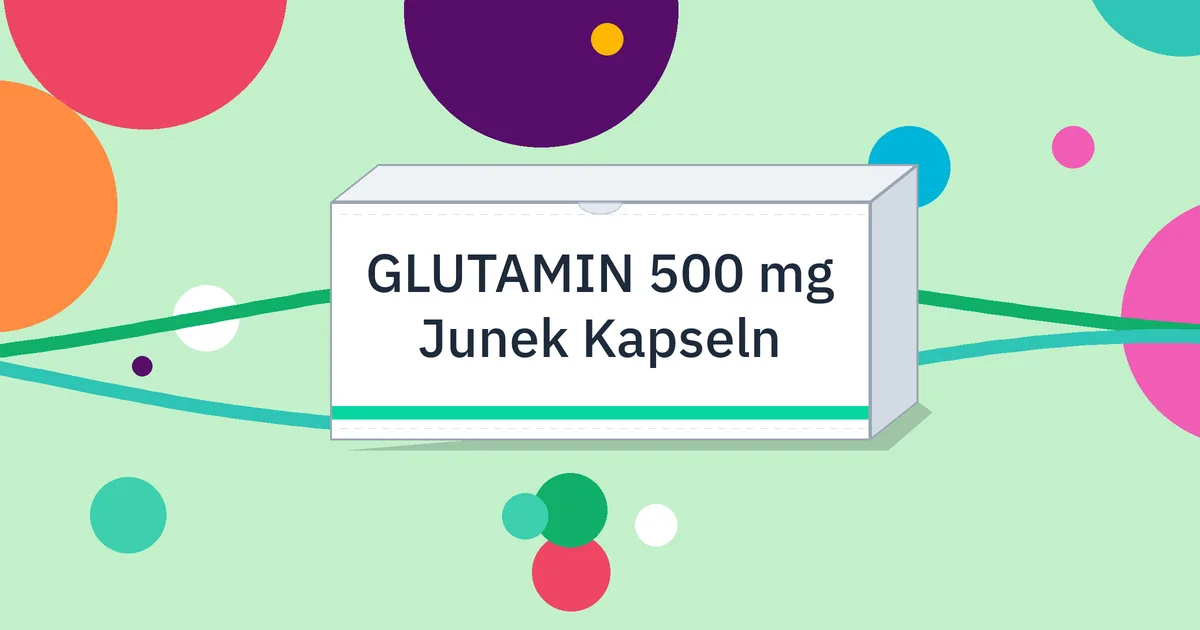 Symbolbild: Packung mit der Aufschrift GLUTAMIN 500 mg Junek Kapseln (PZN 00132977) – Verfügbarkeit und Bezug in Apotheken in Frankfurt am Main