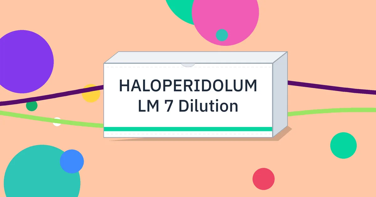 Symbolbild: Packung mit der Aufschrift HALOPERIDOLUM LM 7 Dilution (PZN 12883447) – Verfügbarkeit und Bezug in Apotheken in Frankfurt am Main