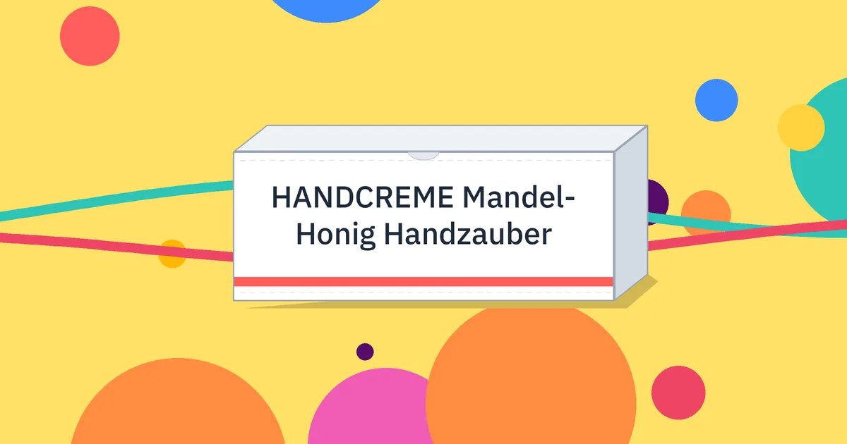 Symbolbild: Packung mit der Aufschrift HANDCREME Mandel-Honig Handzauber (PZN 14256418) – Verfügbarkeit und Bezug in Apotheken in Frankfurt am Main