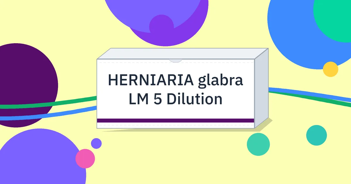 Symbolbild: Packung mit der Aufschrift HERNIARIA glabra LM 5 Dilution (PZN 13552959) – Verfügbarkeit und Bezug in Apotheken in Frankfurt am Main