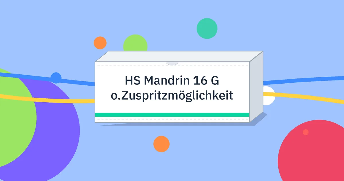 Symbolbild: Packung mit der Aufschrift HS Mandrin 16 G o.Zuspritzmöglichkeit (PZN 12572919) – Verfügbarkeit und Bezug in Apotheken in Frankfurt am Main