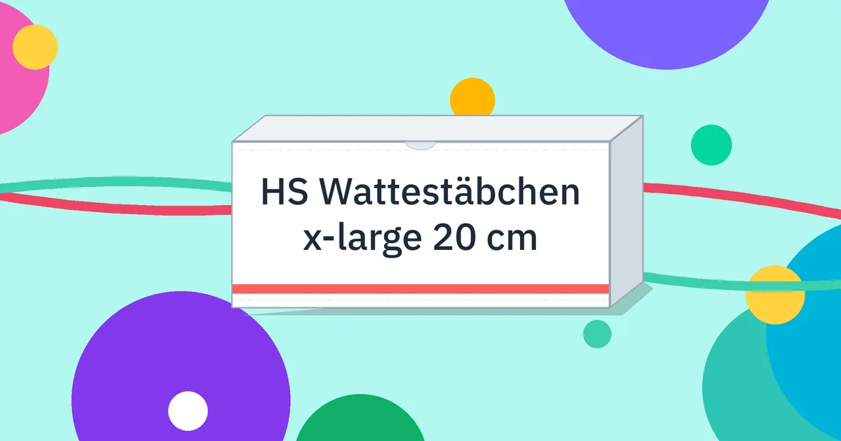 Symbolbild: Packung mit der Aufschrift HS Wattestäbchen x-large 20 cm (PZN 06436402) – Verfügbarkeit und Bezug in Apotheken in Frankfurt am Main