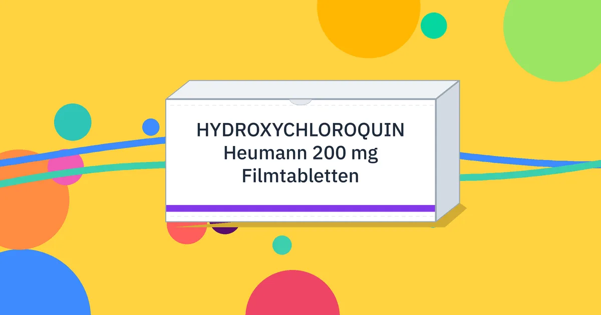 Symbolbild: Packung mit der Aufschrift HYDROXYCHLOROQUIN Heumann 200 mg Filmtabletten (PZN 14278199) – Verfügbarkeit und Bezug in Apotheken in Frankfurt am Main