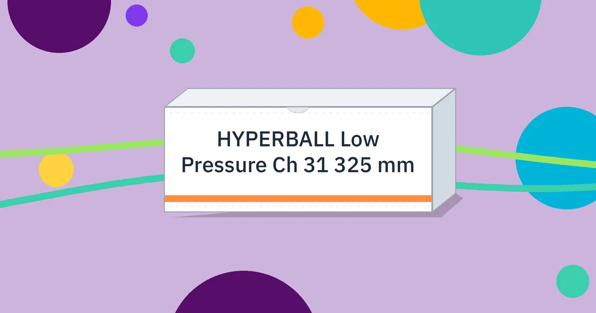 Symbolbild: Packung mit der Aufschrift HYPERBALL Low Pressure Ch 31 325 mm (PZN 00910417) – Verfügbarkeit und Bezug in Apotheken in Frankfurt am Main