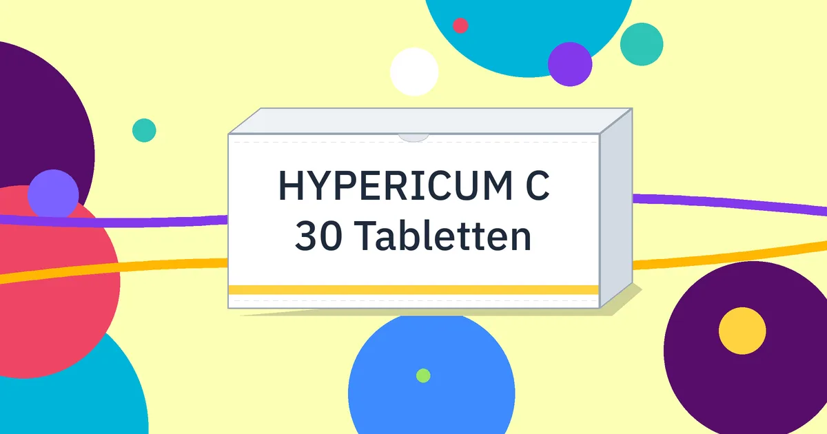 Symbolbild: Packung mit der Aufschrift HYPERICUM C 30 Tabletten (PZN 07141695) – Verfügbarkeit und Bezug in Apotheken in Frankfurt am Main