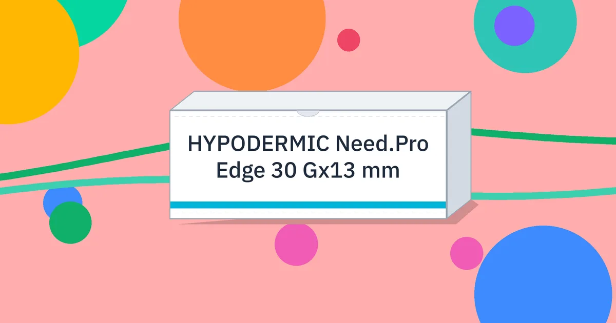 Symbolbild: Packung mit der Aufschrift HYPODERMIC Need.Pro Edge 30 Gx13 mm (PZN 06403035) – Verfügbarkeit und Bezug in Apotheken in Frankfurt am Main