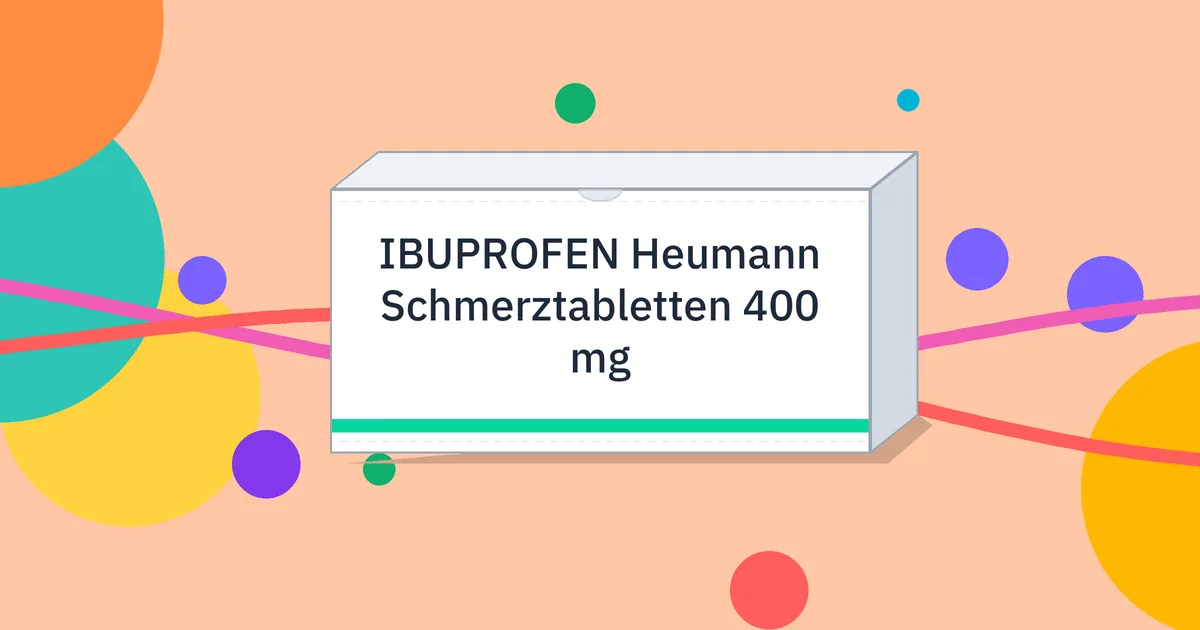Symbolbild: Packung mit der Aufschrift IBUPROFEN Heumann Schmerztabletten 400 mg (PZN 00040554) – Verfügbarkeit und Bezug in Apotheken in Frankfurt am Main