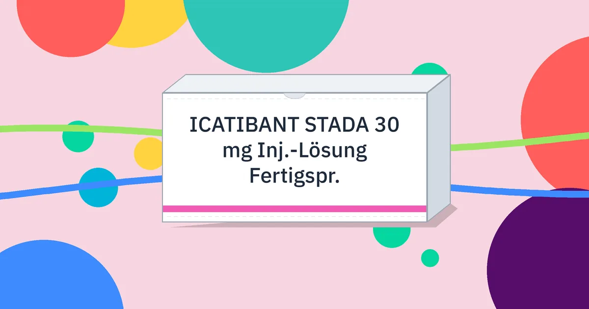Symbolbild: Packung mit der Aufschrift ICATIBANT STADA 30 mg Inj.-Lösung Fertigspr. (PZN 17260662) – Verfügbarkeit und Bezug in Apotheken in Frankfurt am Main