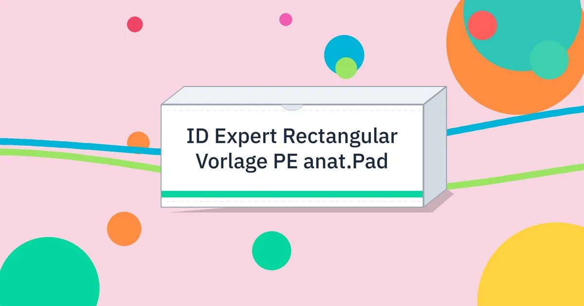 Symbolbild: Packung mit der Aufschrift ID Expert Rectangular Vorlage PE anat.Pad (PZN 10049421) – Verfügbarkeit und Bezug in Apotheken in Frankfurt am Main