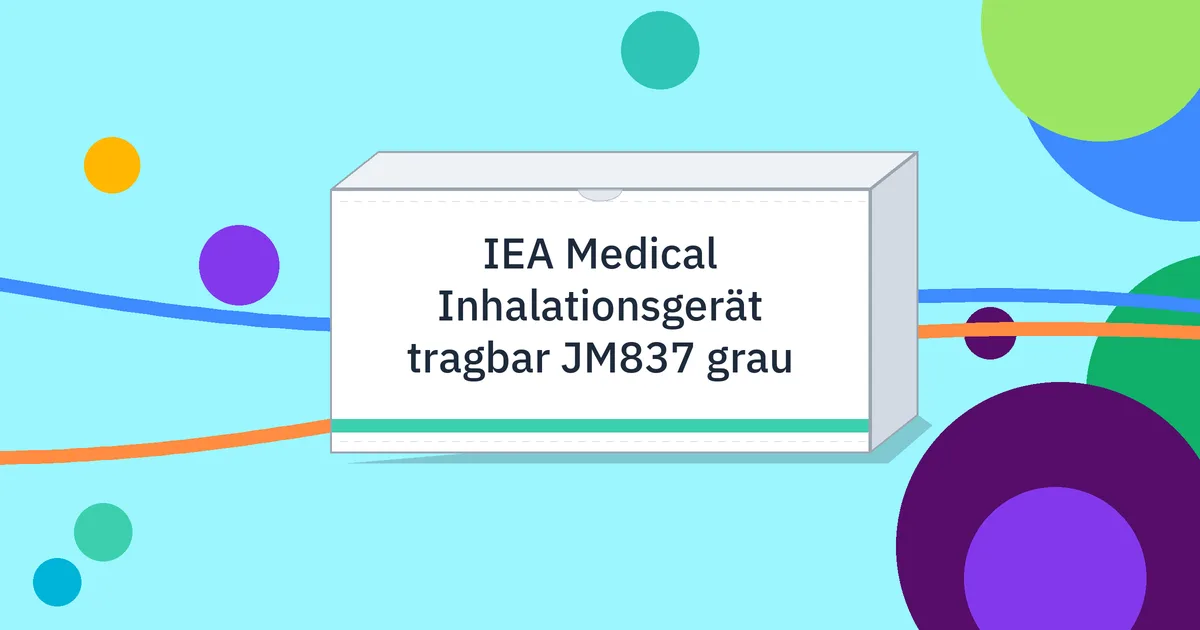 Symbolbild: Packung mit der Aufschrift IEA Medical Inhalationsgerät tragbar JM837 grau (PZN 20929117) – Verfügbarkeit und Bezug in Apotheken in Frankfurt am Main