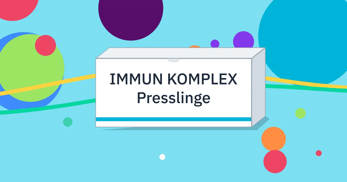 Symbolbild: Packung mit der Aufschrift IMMUN KOMPLEX Presslinge (PZN 14040374) – Verfügbarkeit und Bezug in Apotheken in Frankfurt am Main