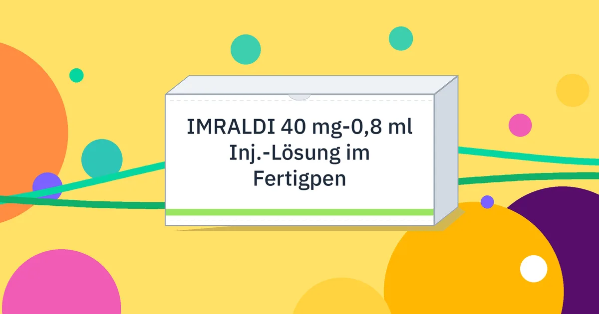 Symbolbild: Packung mit der Aufschrift IMRALDI 40 mg-0,8 ml Inj.-Lösung im Fertigpen (PZN 17586257) – Verfügbarkeit und Bezug in Apotheken in Frankfurt am Main