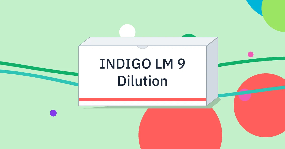 Symbolbild: Packung mit der Aufschrift INDIGO LM 9 Dilution (PZN 13559482) – Verfügbarkeit und Bezug in Apotheken in Frankfurt am Main