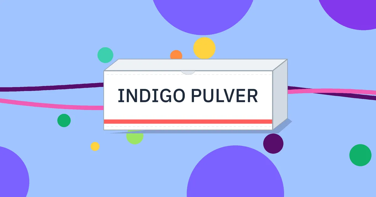 Symbolbild: Packung mit der Aufschrift INDIGO PULVER (PZN 17951627) – Verfügbarkeit und Bezug in Apotheken in Frankfurt am Main