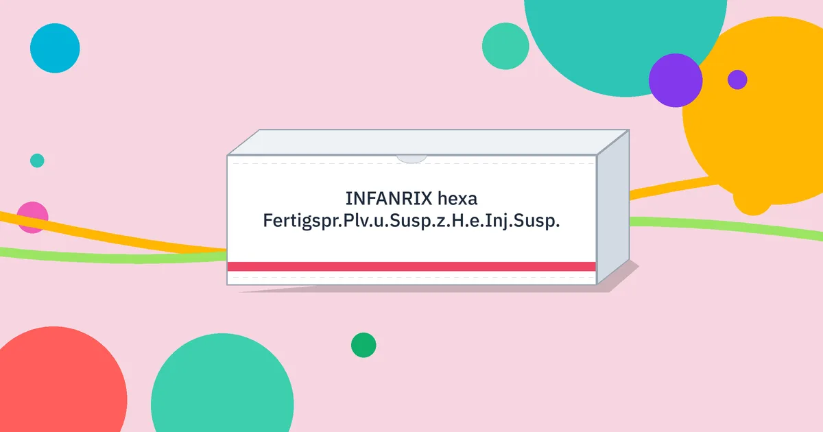 Symbolbild: Packung mit der Aufschrift INFANRIX hexa Fertigspr.Plv.u.Susp.z.H.e.Inj.Susp. (PZN 05982640) – Verfügbarkeit und Bezug in Apotheken in Frankfurt am Main