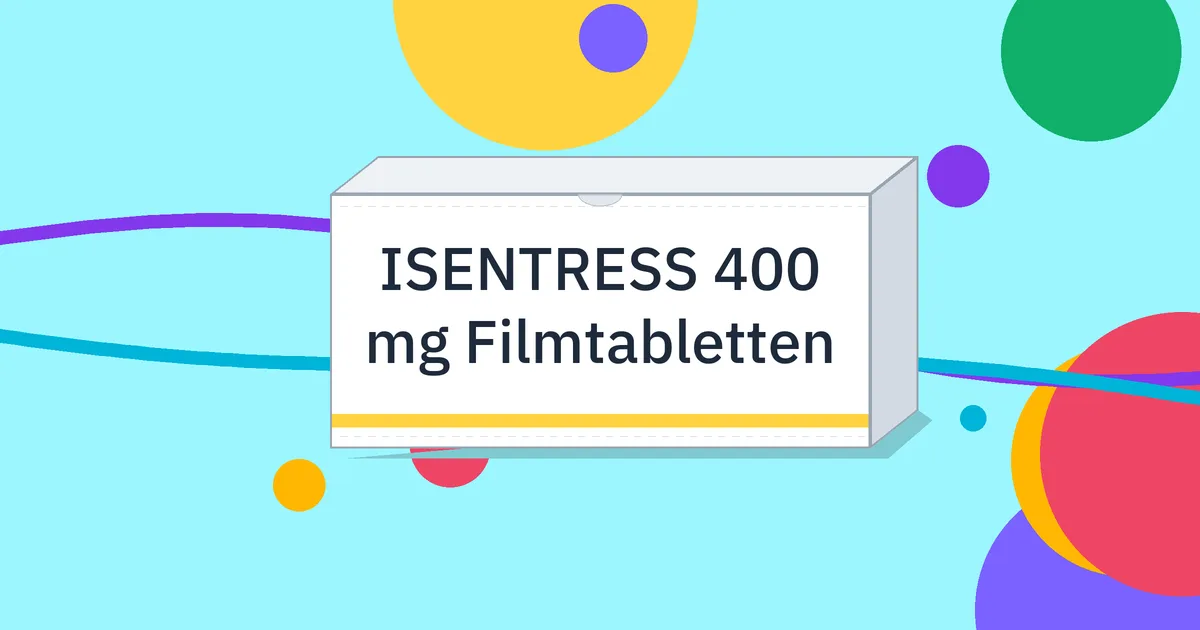 Symbolbild: Packung mit der Aufschrift ISENTRESS 400 mg Filmtabletten (PZN 19853685) – Verfügbarkeit und Bezug in Apotheken in Frankfurt am Main