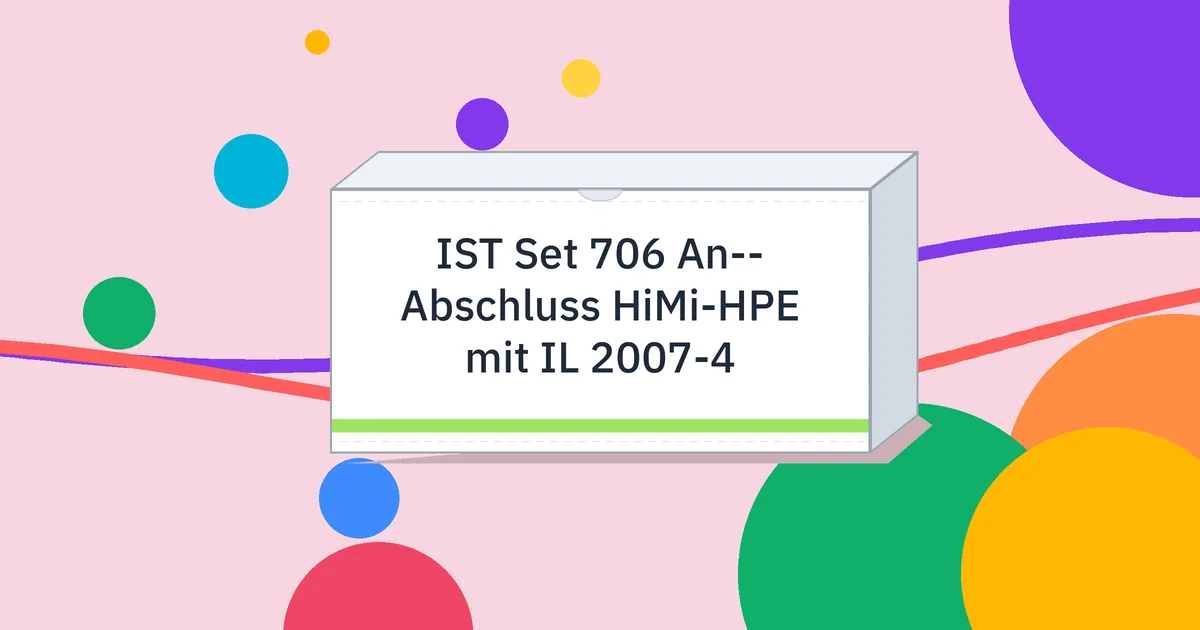 Symbolbild: Packung mit der Aufschrift IST Set 706 An--Abschluss HiMi-HPE mit IL 2007-4 (PZN 15895149) – Verfügbarkeit und Bezug in Apotheken in Frankfurt am Main