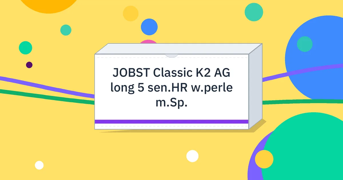 Symbolbild: Packung mit der Aufschrift JOBST Classic K2 AG long 5 sen.HR w.perle m.Sp. (PZN 17959623) – Verfügbarkeit und Bezug in Apotheken in Frankfurt am Main