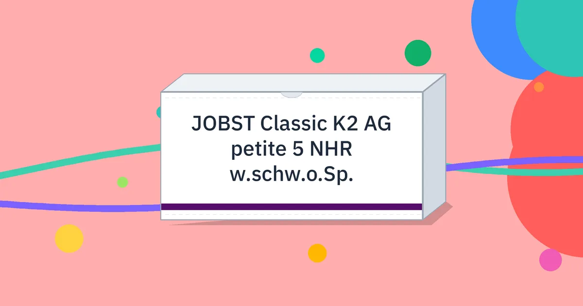 Symbolbild: Packung mit der Aufschrift JOBST Classic K2 AG petite 5 NHR w.schw.o.Sp. (PZN 11274002) – Verfügbarkeit und Bezug in Apotheken in Frankfurt am Main