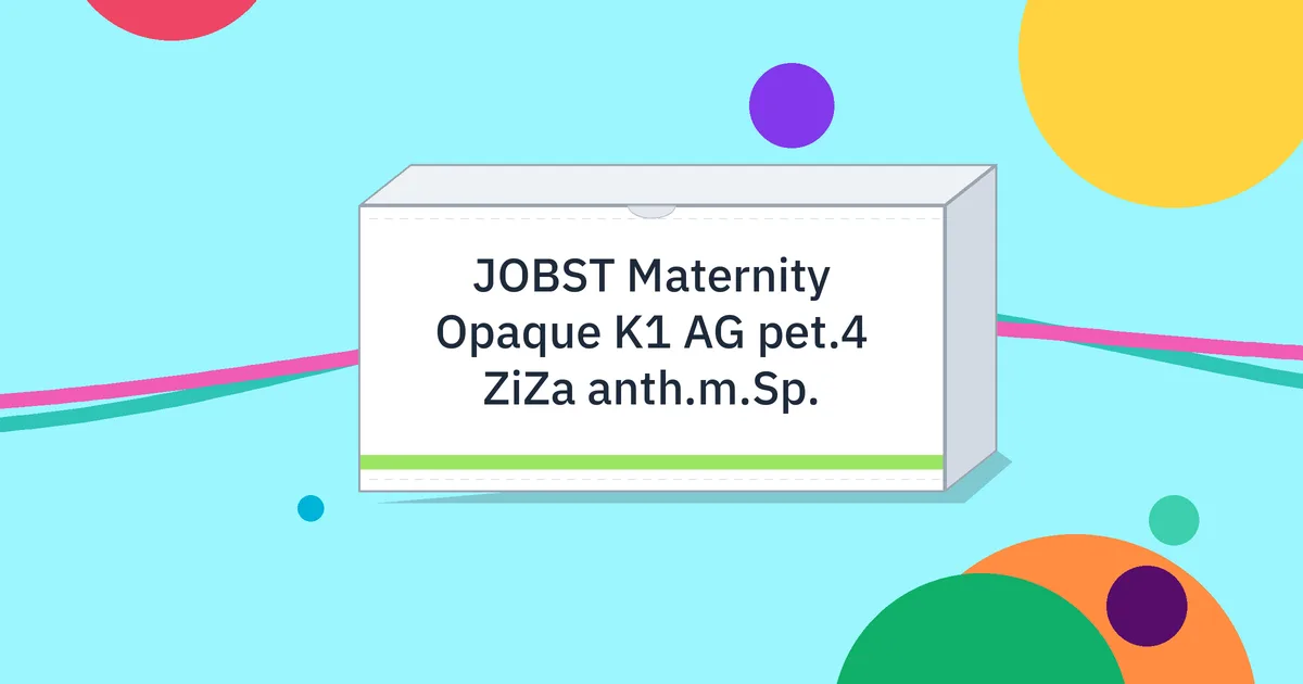 Symbolbild: Packung mit der Aufschrift JOBST Maternity Opaque K1 AG pet.4 ZiZa anth.m.Sp. (PZN 15854966) – Verfügbarkeit und Bezug in Apotheken in Frankfurt am Main