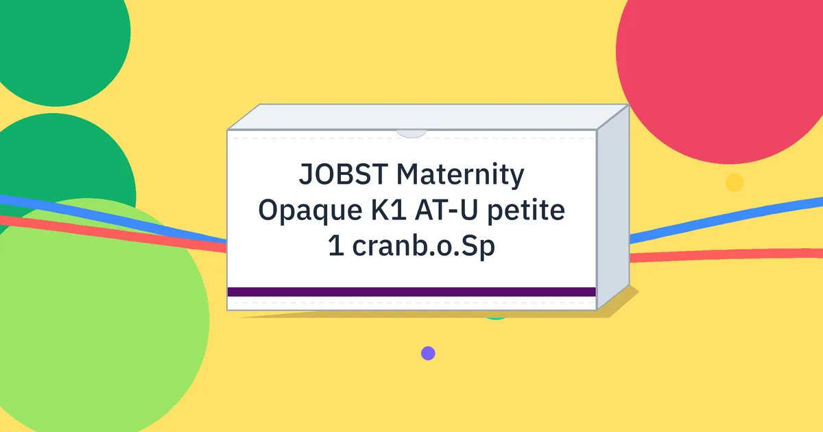 Symbolbild: Packung mit der Aufschrift JOBST Maternity Opaque K1 AT-U petite 1 cranb.o.Sp (PZN 15857700) – Verfügbarkeit und Bezug in Apotheken in Frankfurt am Main